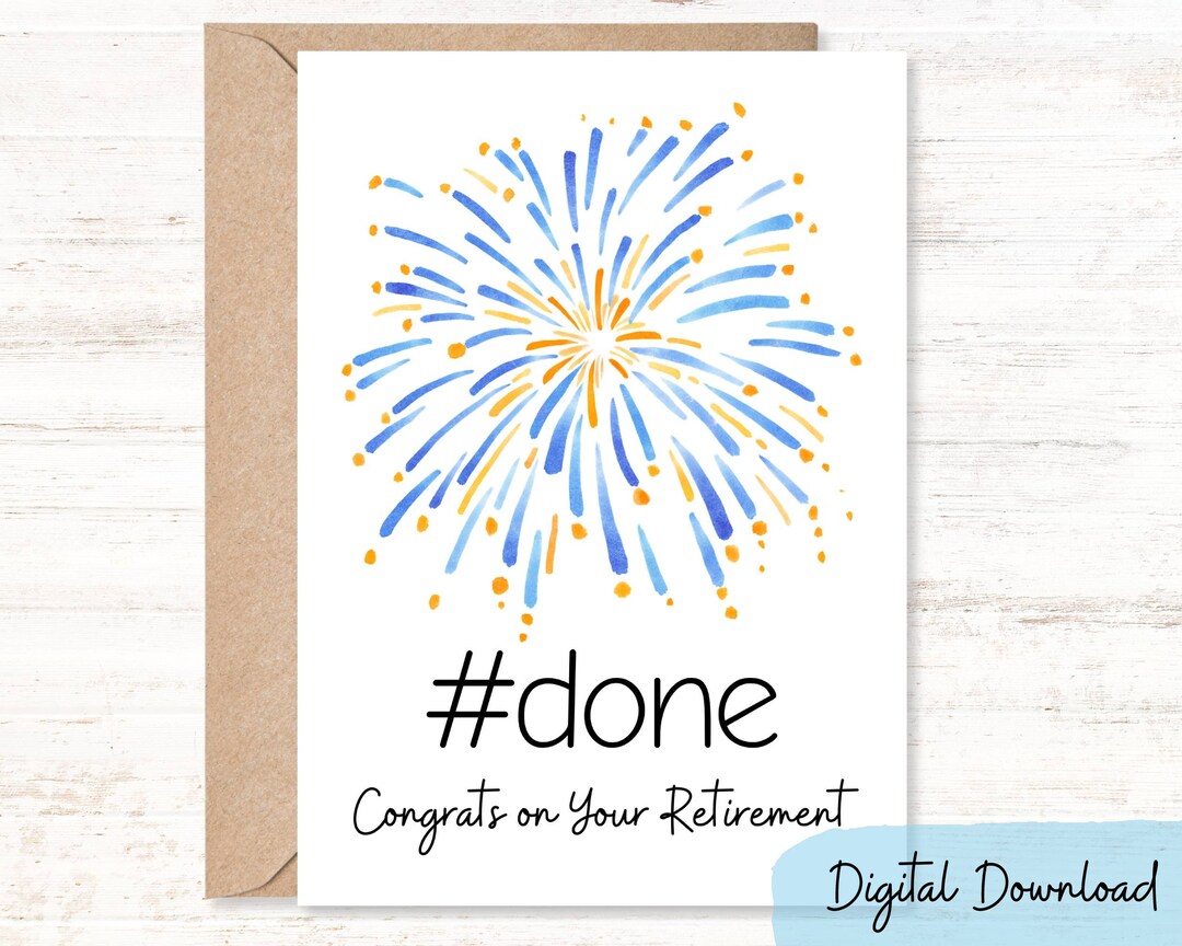 Printable Happy Retirement Card in Sizes 7x5 & A2 Retirement - Etsy