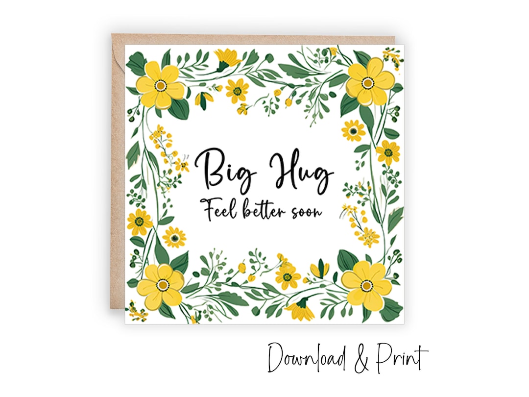 Feel Better Soon Card, Printable Get Well Card Wishing a Speedy ...