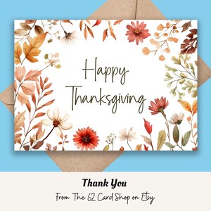 Printable Happy Thanksgiving Greeting Card, Celebrate Fall Autumn ...