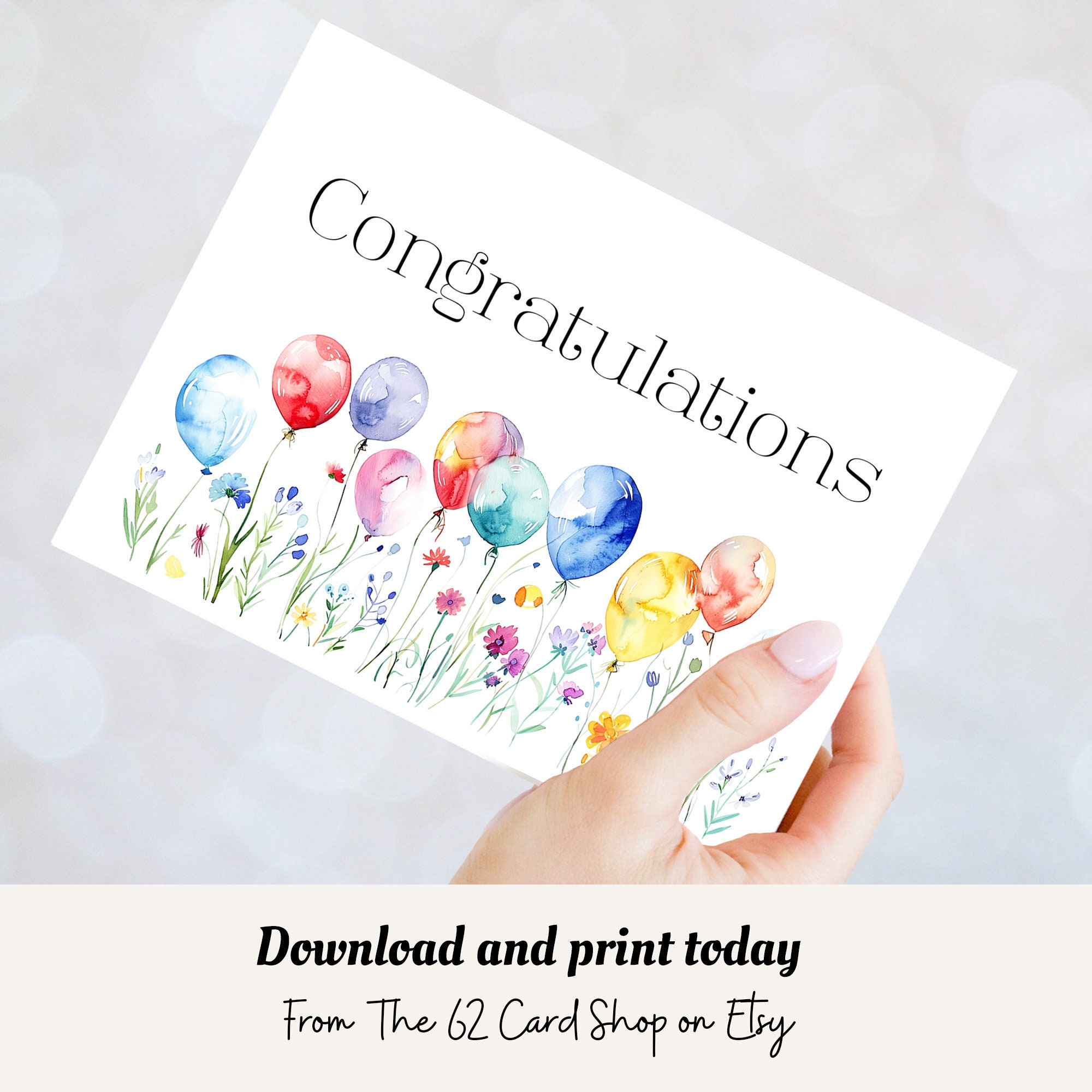 Printable Congratulations Card to Celebrate a Big Achievement, Pretty ...