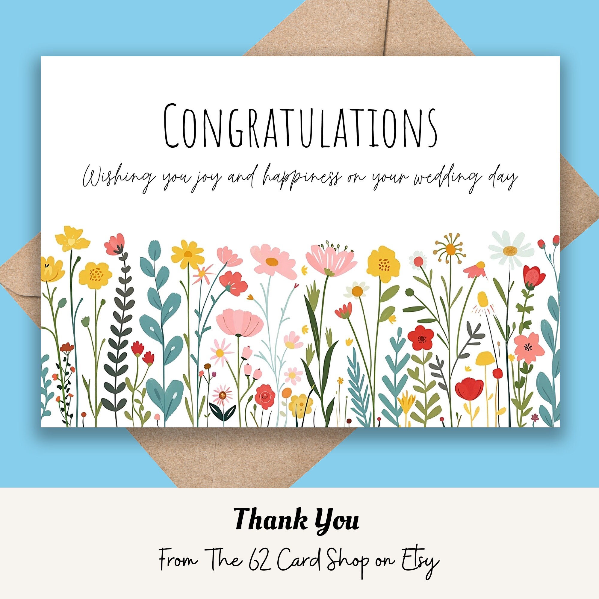 Printable Wedding Congratulations Card: Congrats to the Newlyweds ...