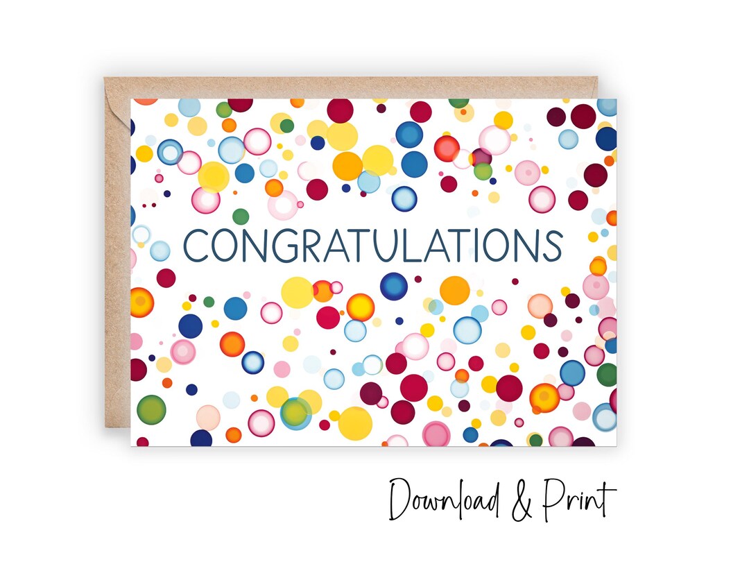 Printable Congratulations Card, Perfect for Graduation, a New Job ...