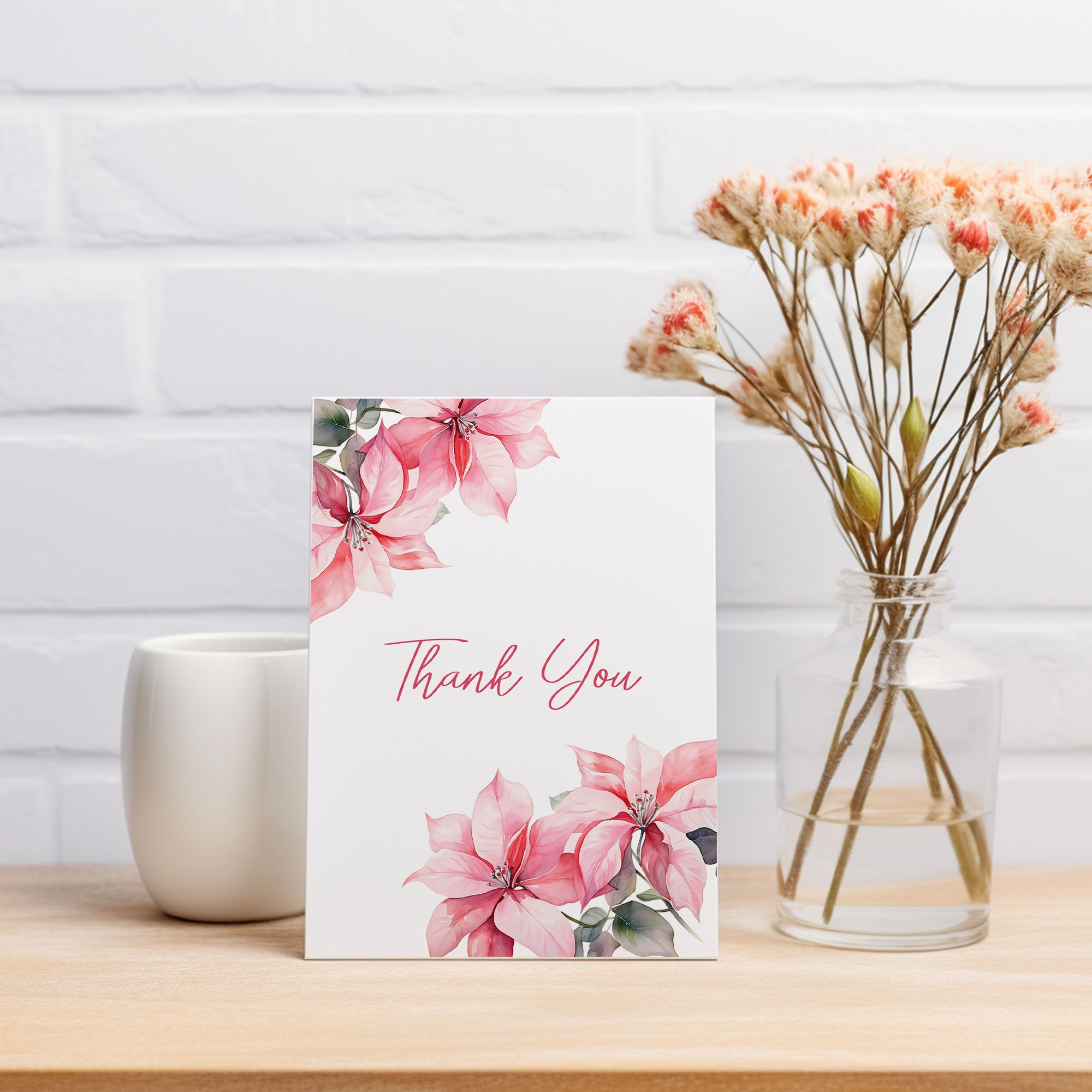 Printable Christmas Thank You Card, Say a Simple Thank You for a ...