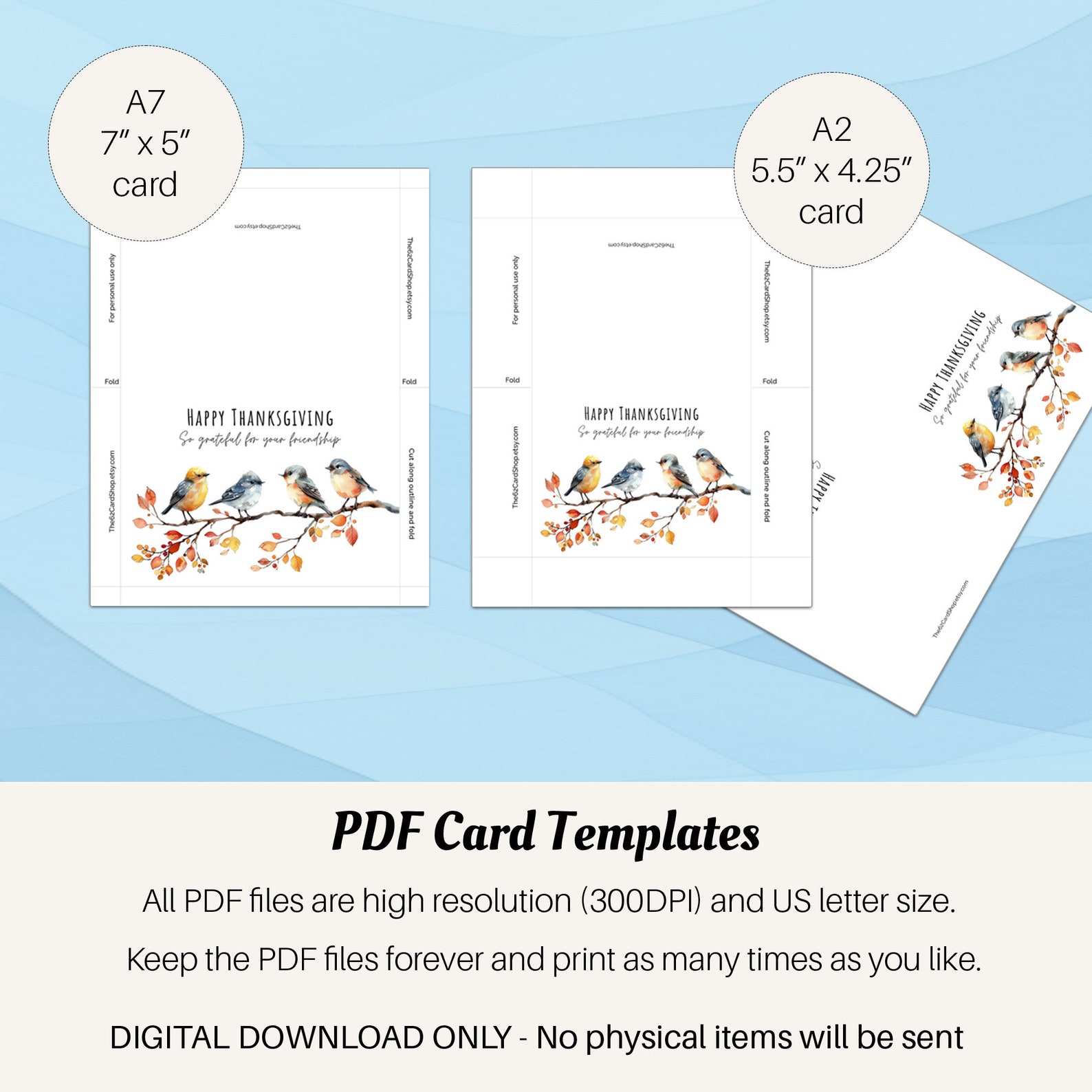 Printable Happy Thanksgiving Greeting Card, Celebrate Fall Autumn ...