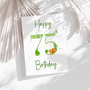 Printable 75th Birthday Card, Celebrate a Happy 75th Birthday Milestone ...