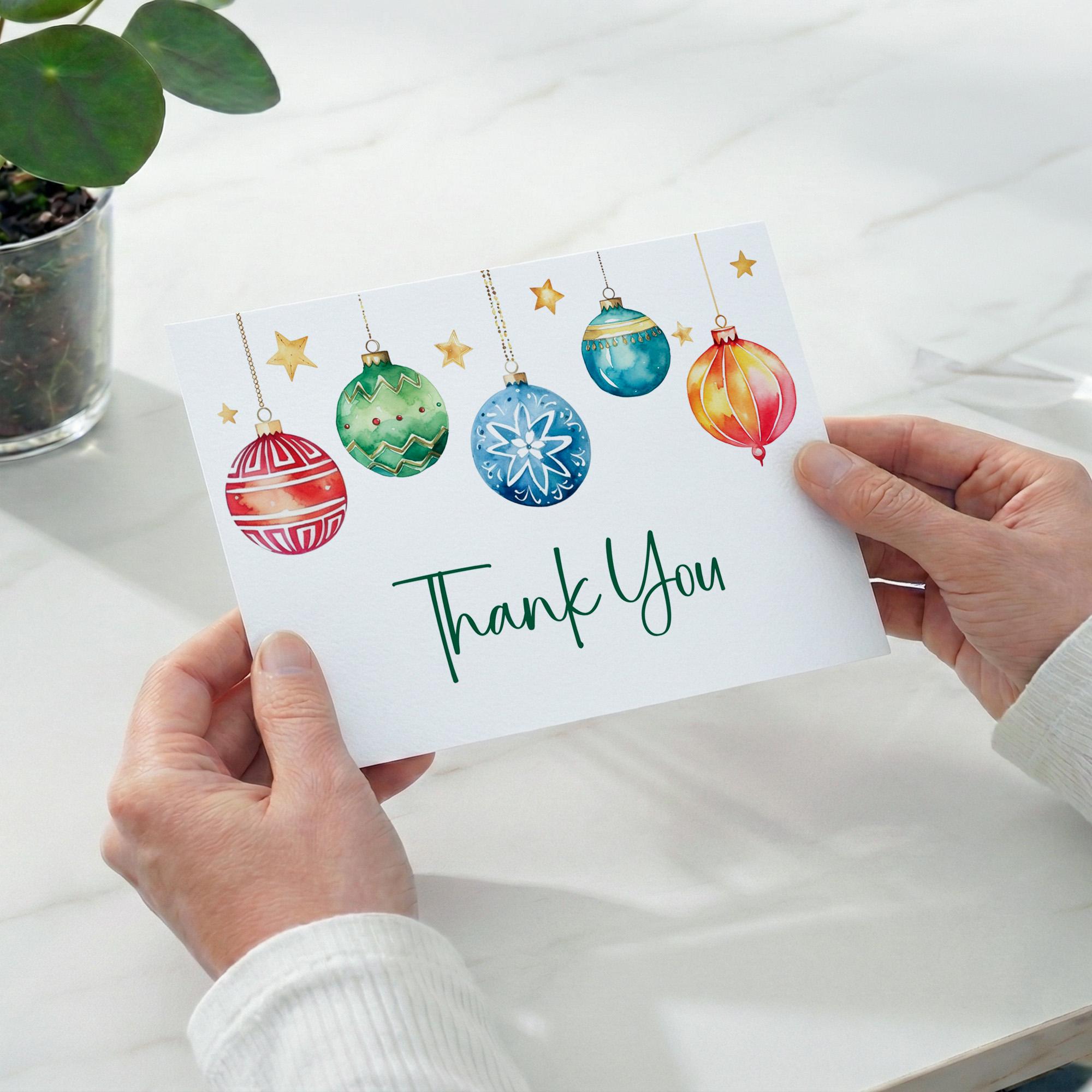 Christmas Thank You Note, Printable Holiday Season Card (sizes 5x7 & A2 ...