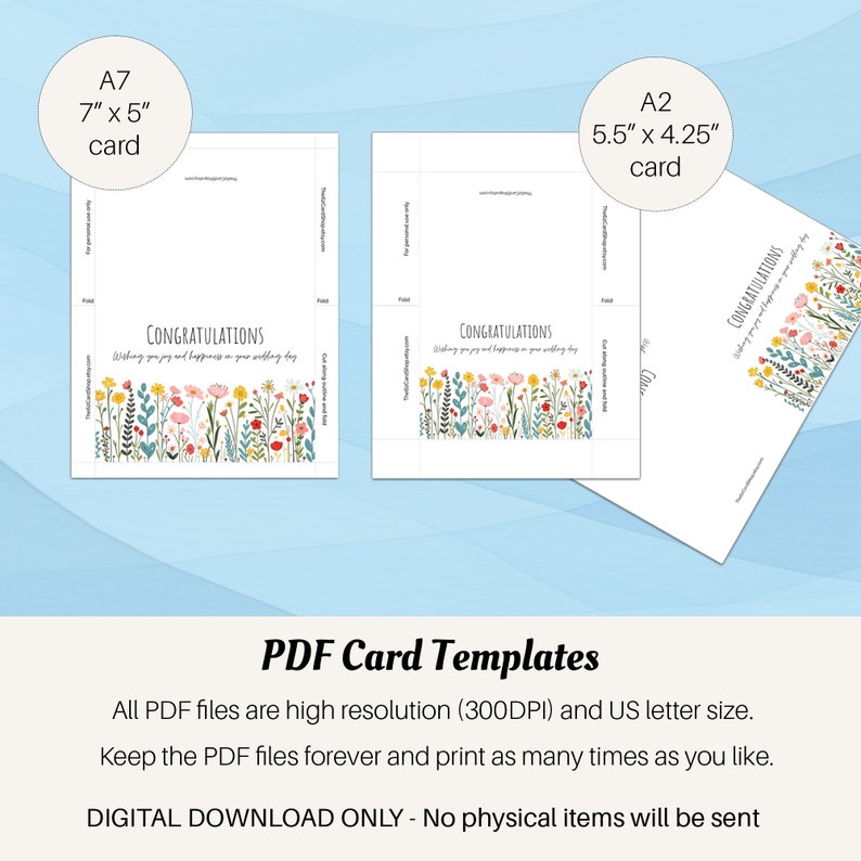 Printable Wedding Congratulations Card: Congrats to the Newlyweds ...