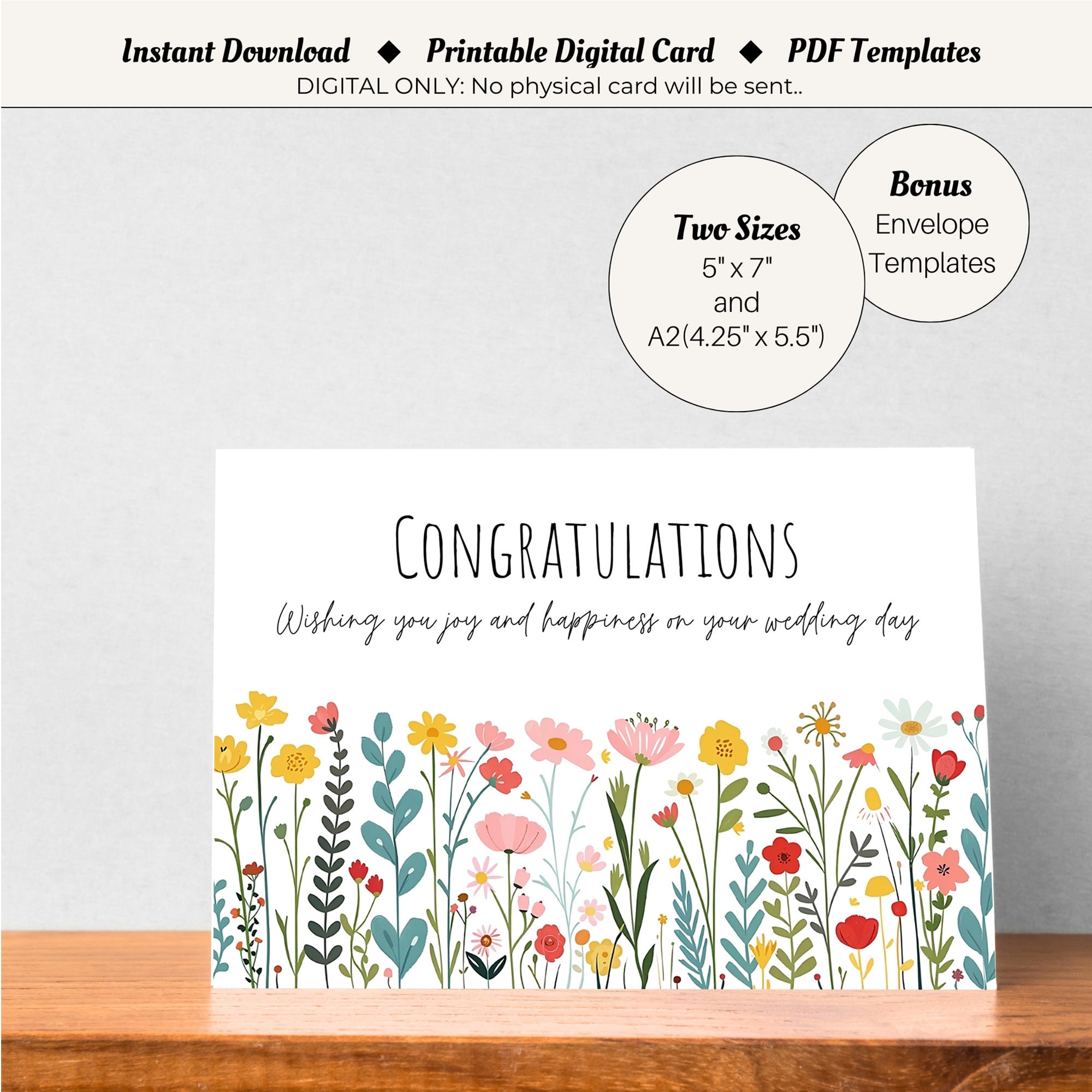 Printable Wedding Congratulations Card: Congrats to the Newlyweds ...