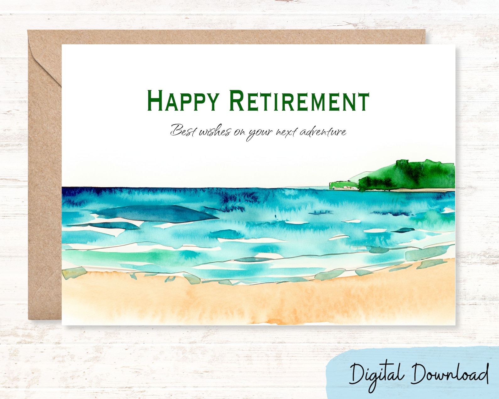 Printable Happy Retirement Card in Sizes 7x5 & A2, Retirement Congrats ...