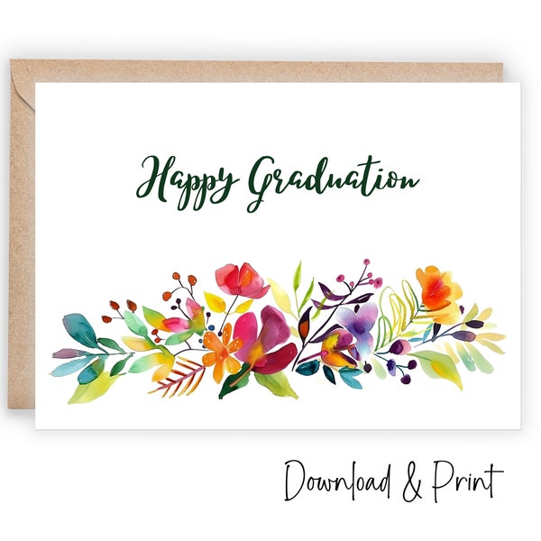 Printable Happy Graduation Card Template, Class of 2024 Congratulations ...