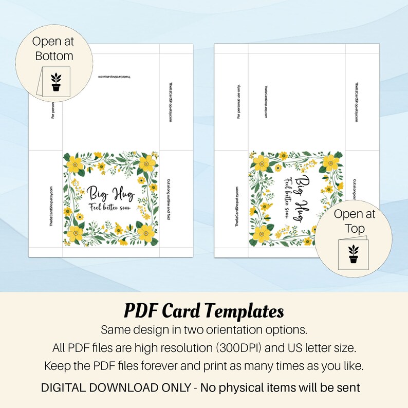 Feel Better Soon Card, Printable Get Well Card Wishing a Speedy ...