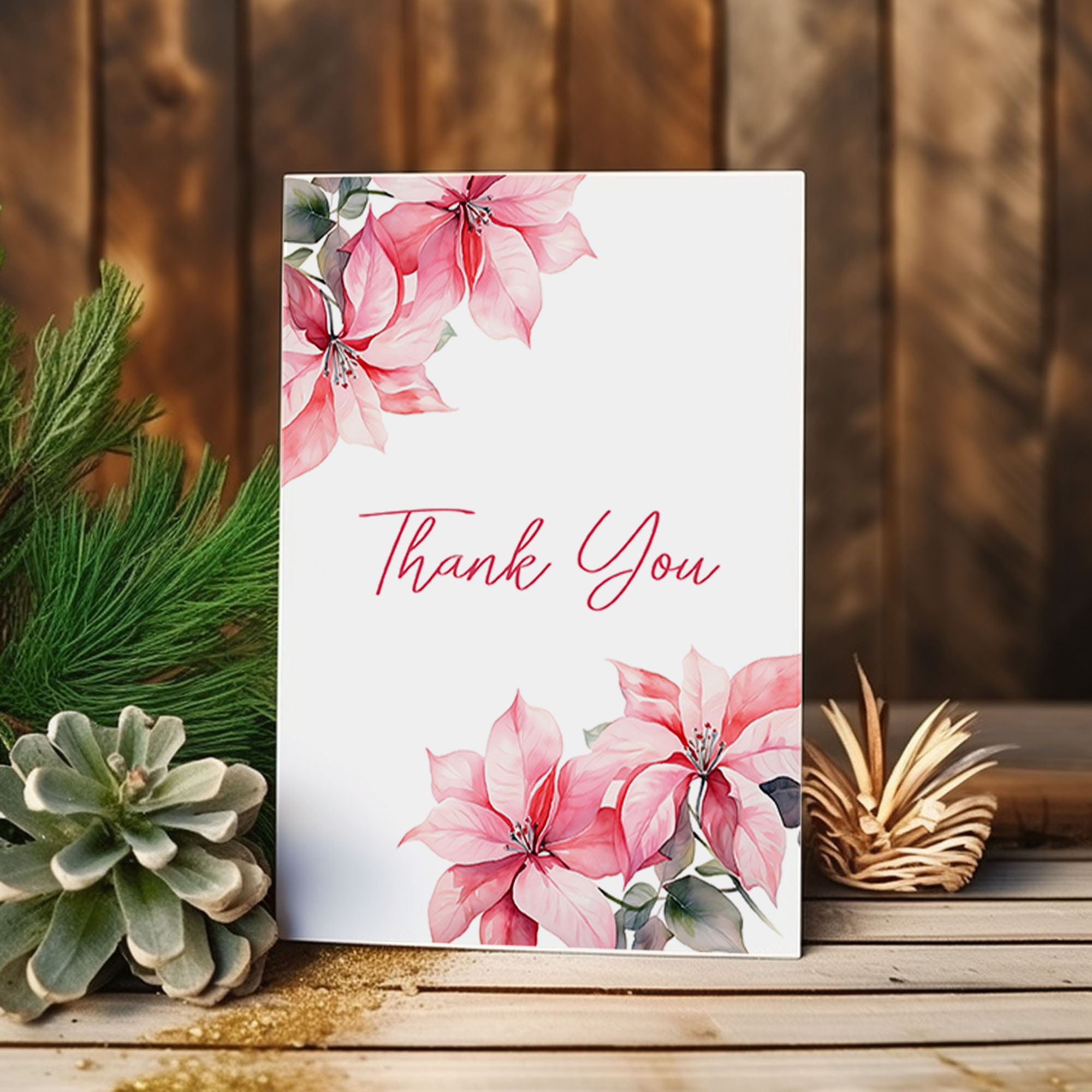Printable Christmas Thank You Card, Say a Simple Thank You for a ...