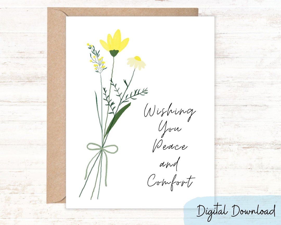 Peace and Comfort Sympathy Card Wishing You Peace and Comfort - Etsy