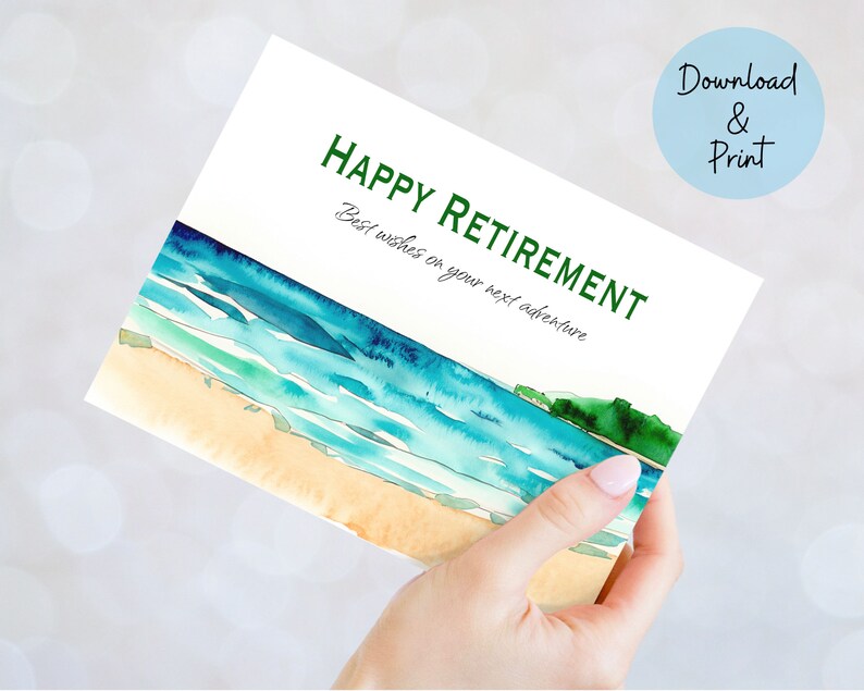 Printable Happy Retirement Card in Sizes 7x5 & A2, Retirement Congrats ...