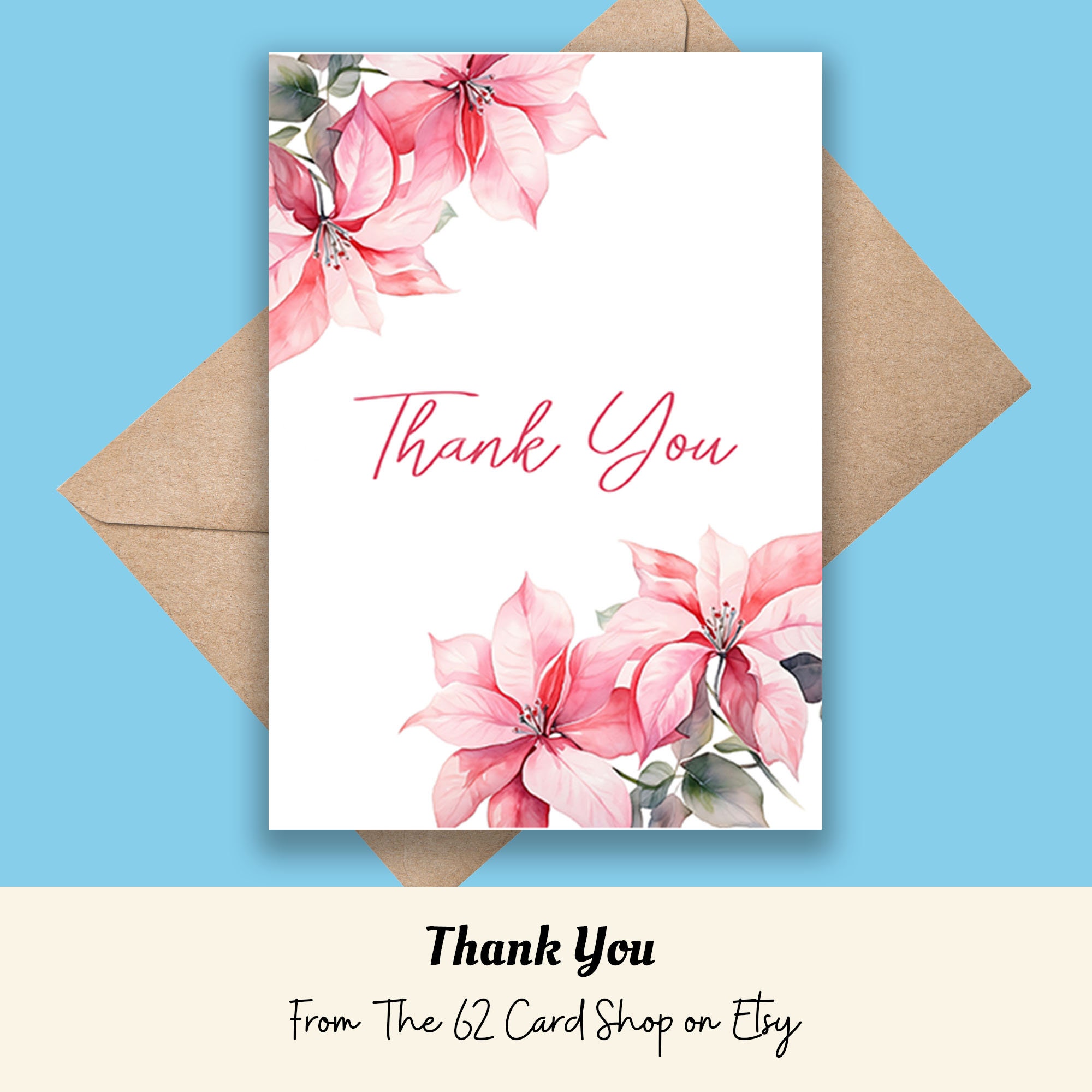 Printable Christmas Thank You Card, Say a Simple Thank You for a ...