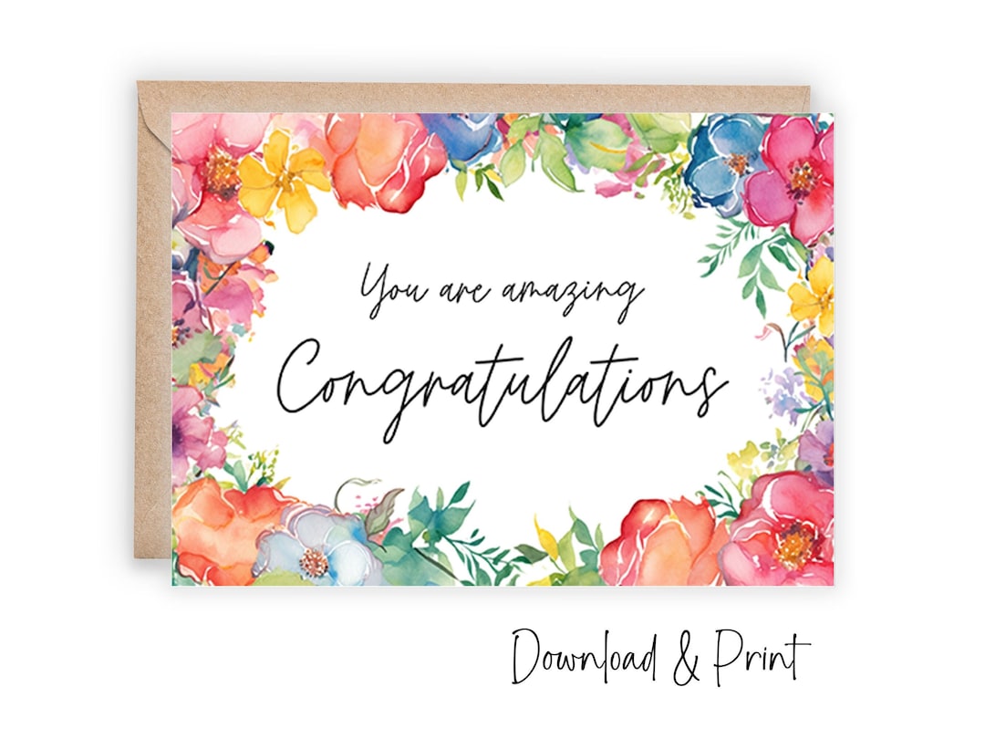Congratulations Card to Download and Print, Congrats to Say Well Done ...