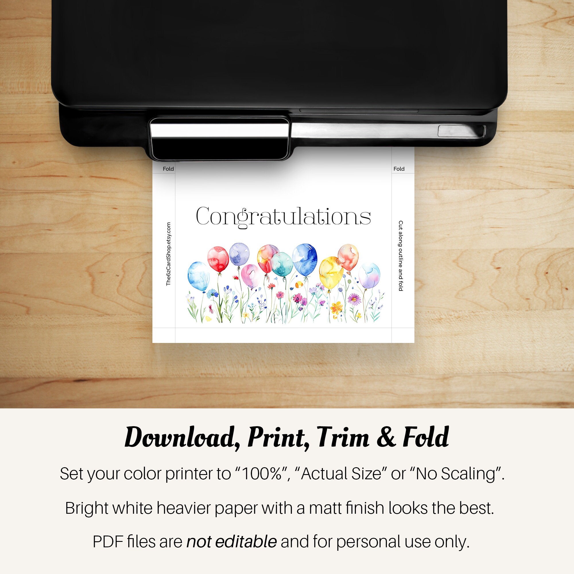 Printable Congratulations Card to Celebrate a Big Achievement, Pretty ...