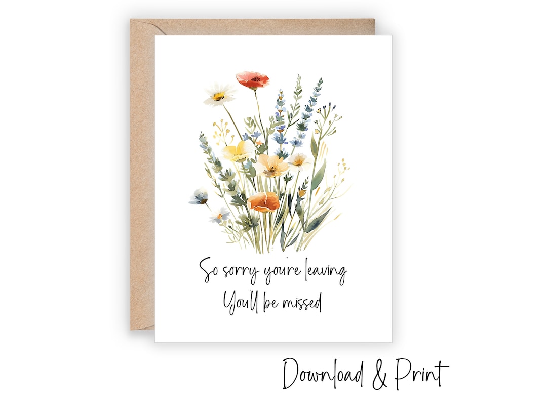 Printable Coworker Leaving Card, Boss Employee Work-bestie Farewell ...