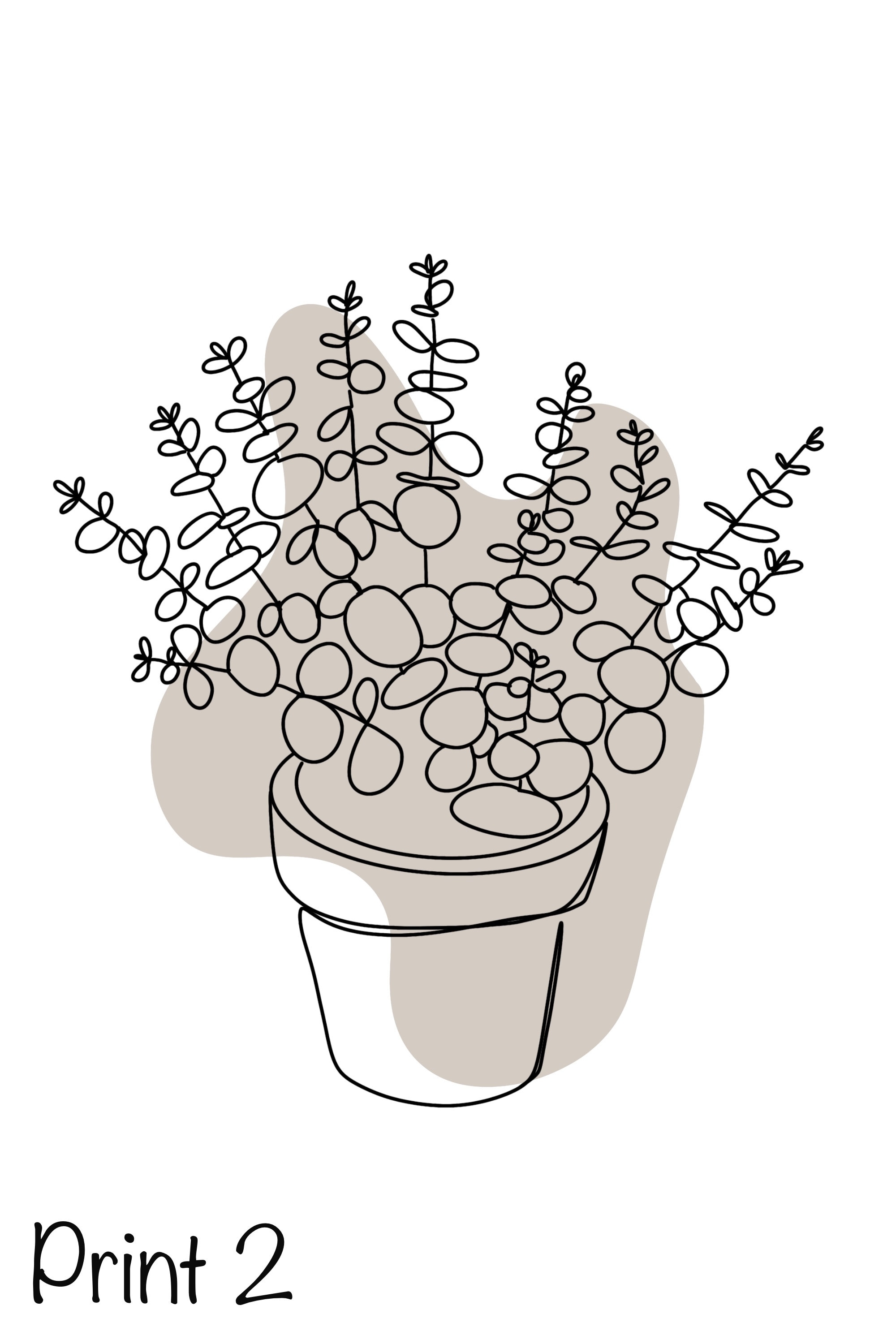 Plants | Succulents | Line Art | Minimalistic | Boho | - Etsy