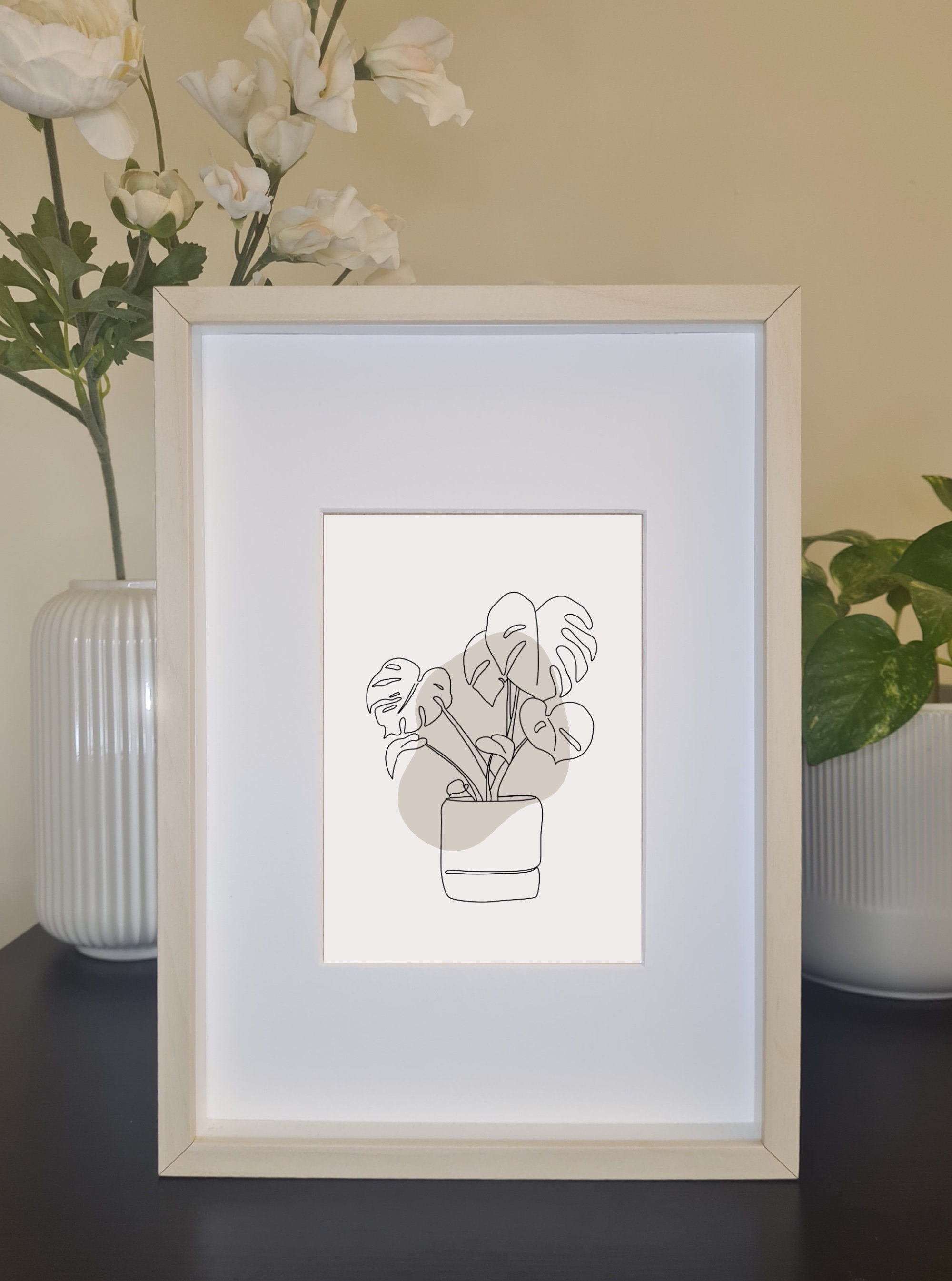 Plants | Succulents | Line Art | Minimalistic | Boho | - Etsy
