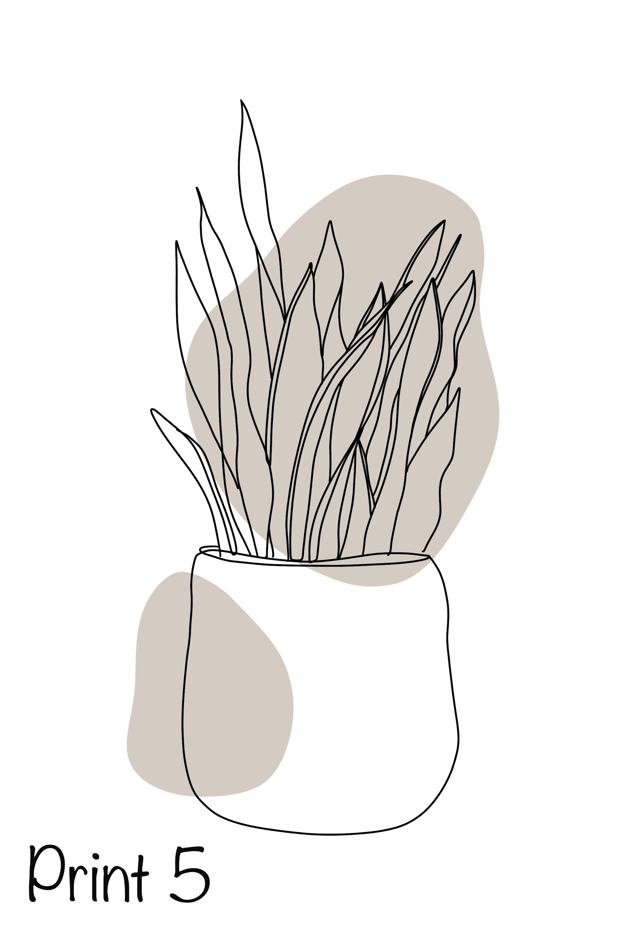 Plants | Succulents | Line Art | Minimalistic | Boho | - Etsy