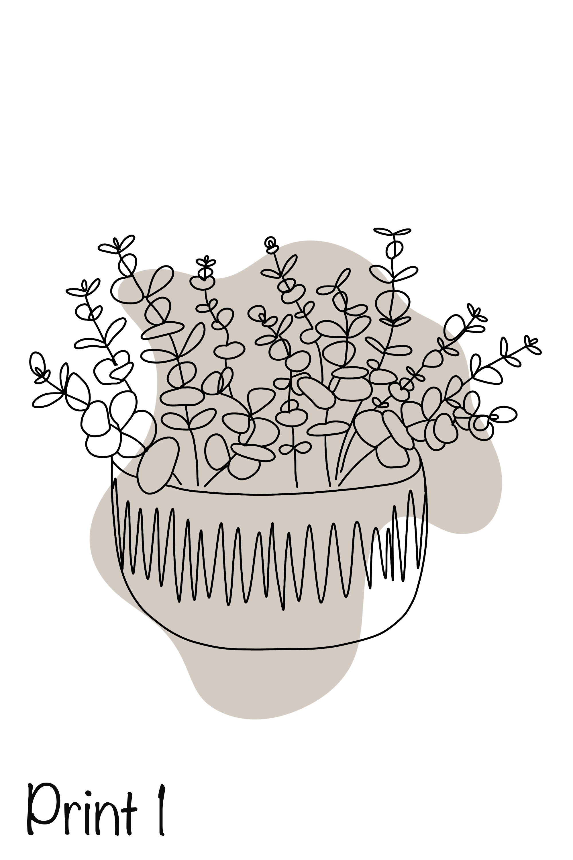 Plants | Succulents | Line Art | Minimalistic | Boho | - Etsy