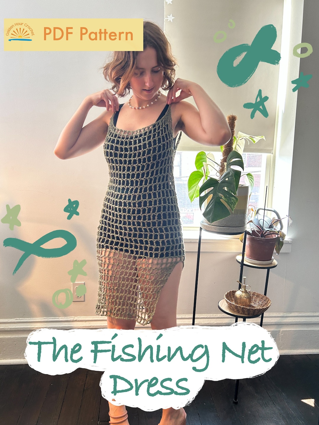 Fishing Net Dress Mesh Crochet Netting Layering Tank Strap - Etsy