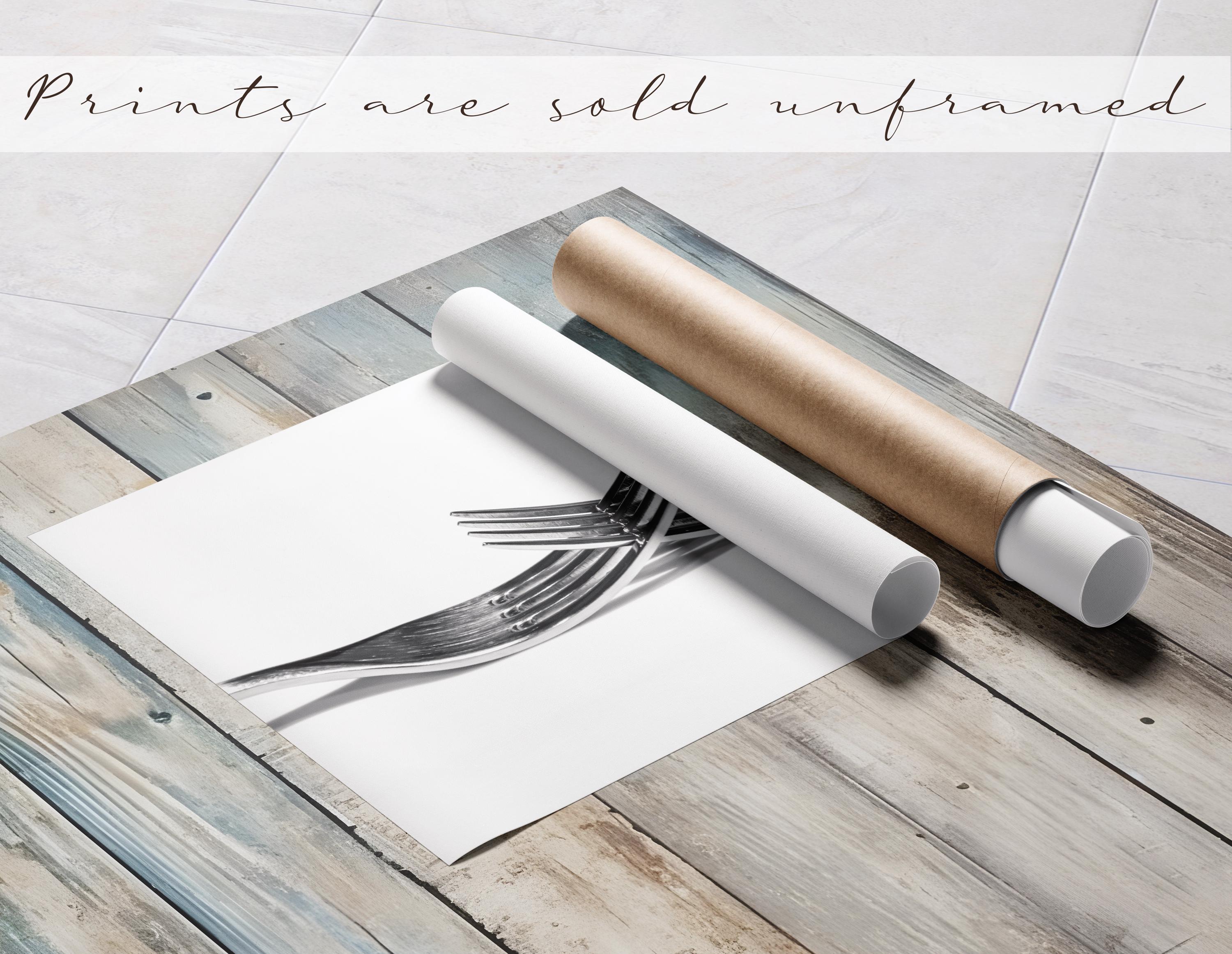 Modern Kitchen Decor: Crossed Steel Forks Minimalist Close up Print - Etsy