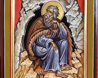 The Holy Prophet Elijah, Hand Painted Orthodox Icon, Byzantine Orthodox ...