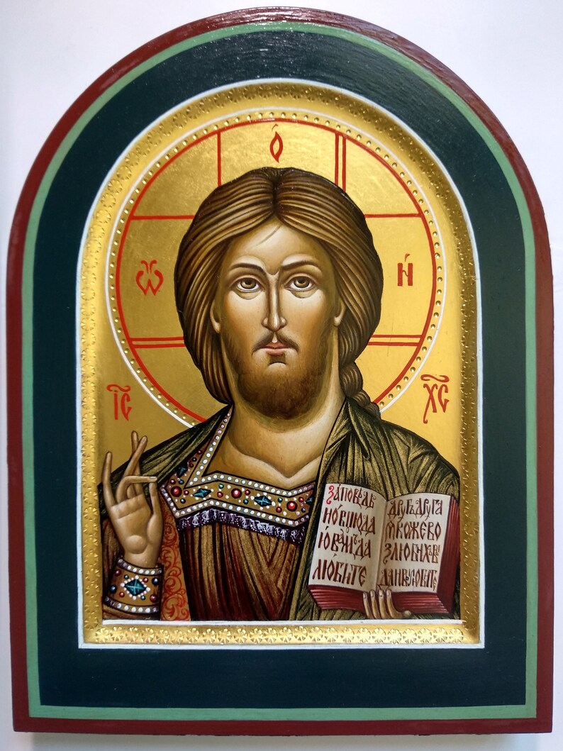 Orthodox Icon of Jesus Christ, Hand Painted, Greek Icon, Byzantine Art ...
