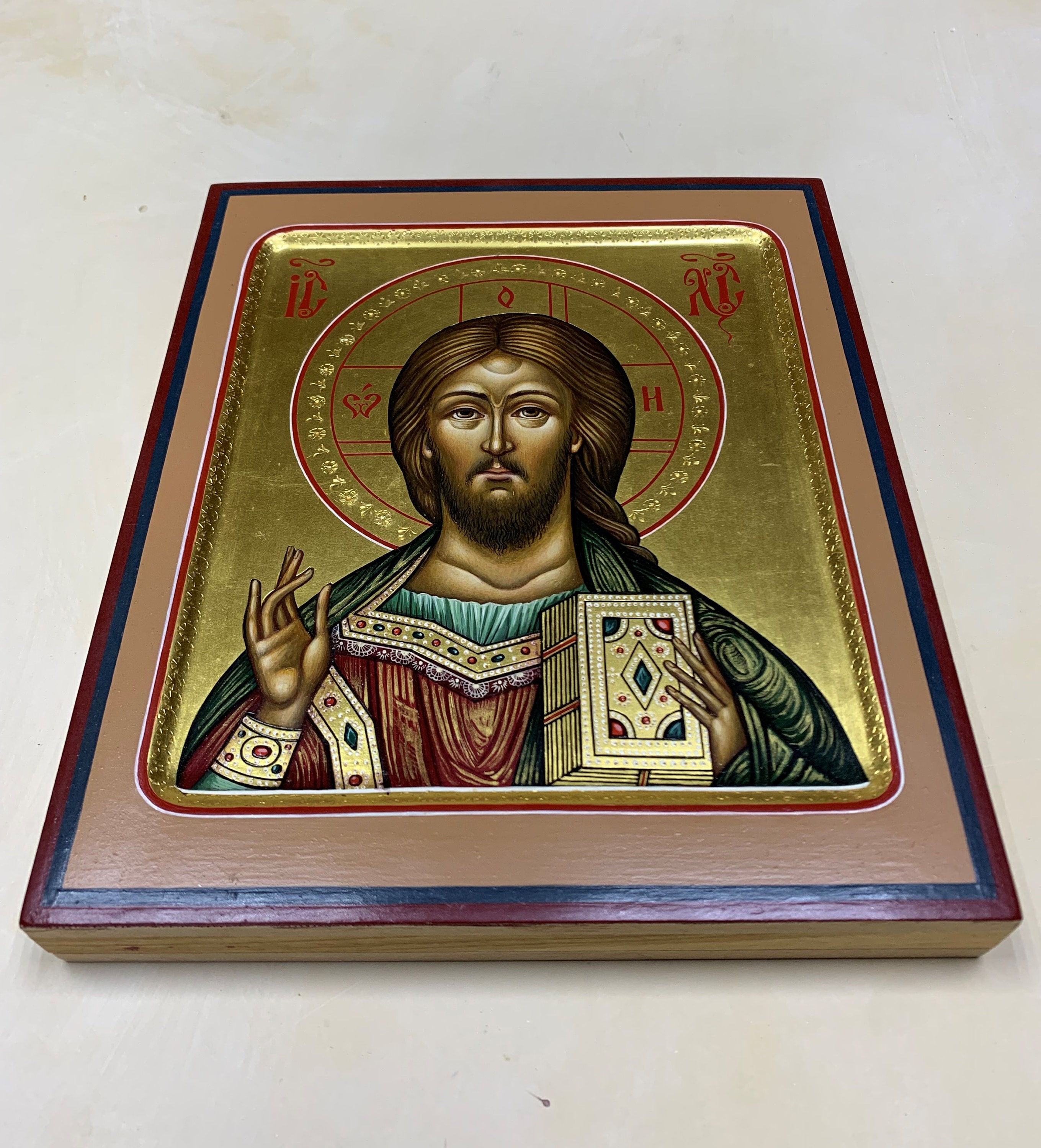 Orthodox Icon of Jesus Christ, Greek Icon, Byzantine Art, Hand Painted ...