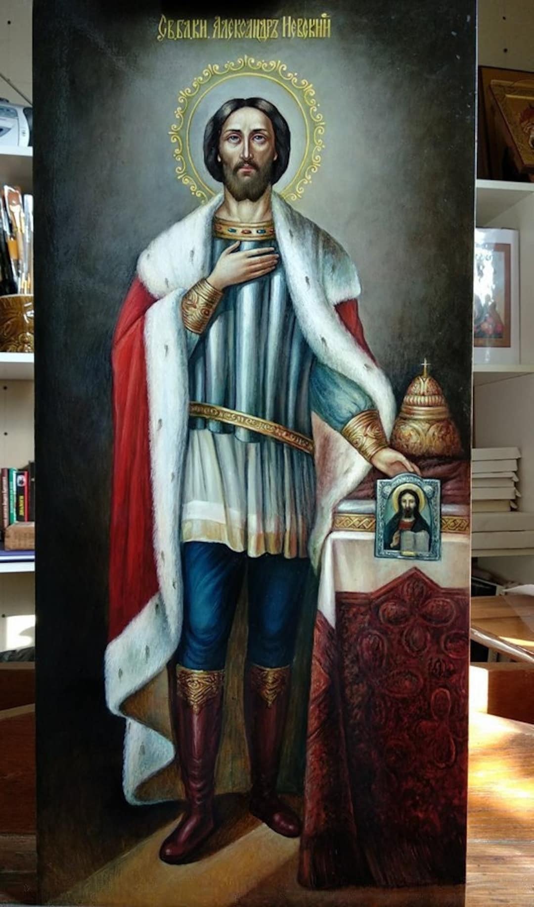 Orthodox Icon Holy Blessed Prince Alexander Nevsky, Hand Painted, Greek ...