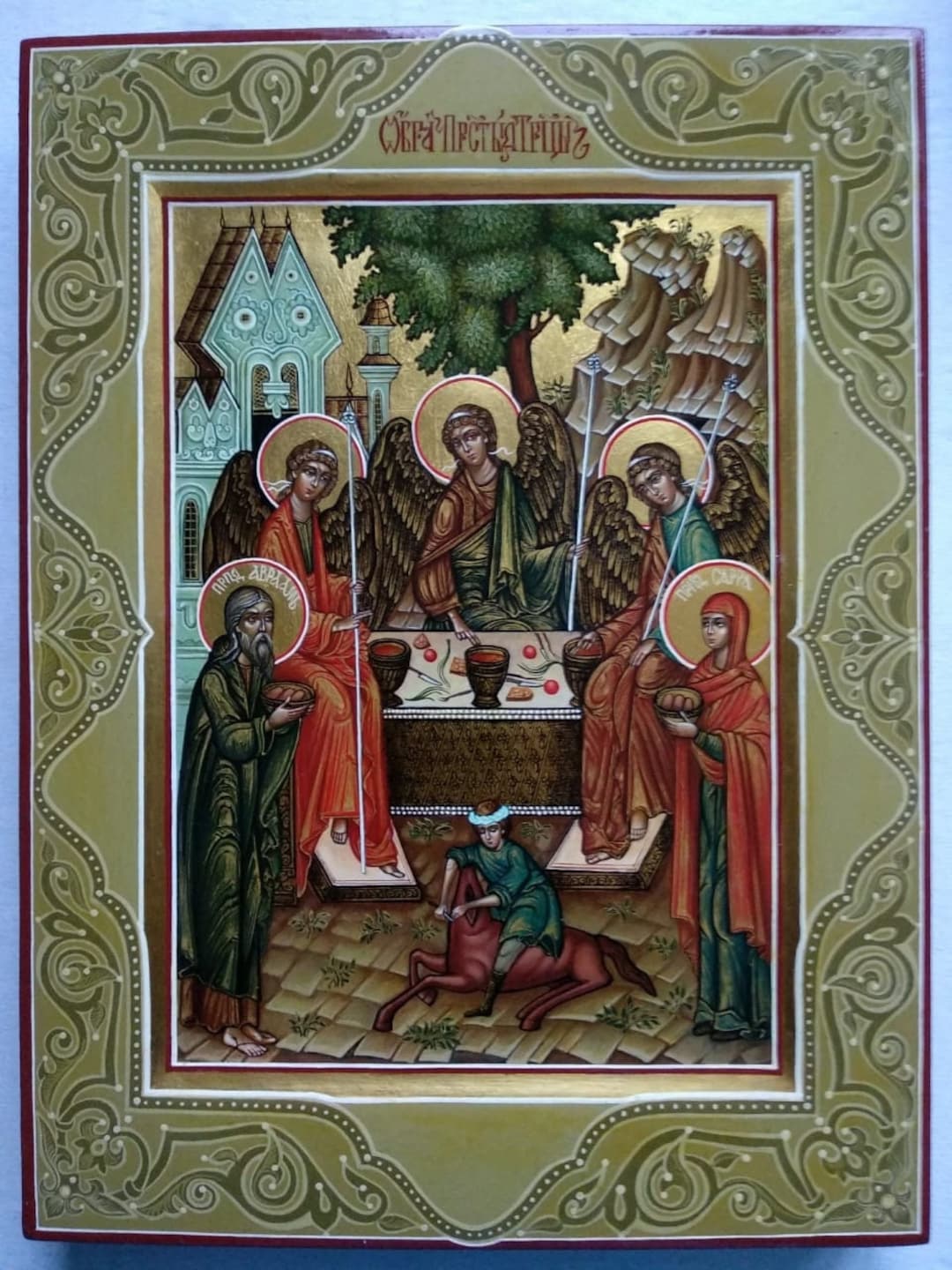 Orthodox Icon of Trinity Visiting Abraham and Sarah, Hand Painted ...