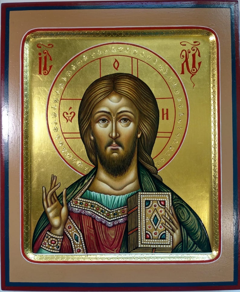 Orthodox Icon of Jesus Christ, Greek Icon, Byzantine Art, Hand Painted ...