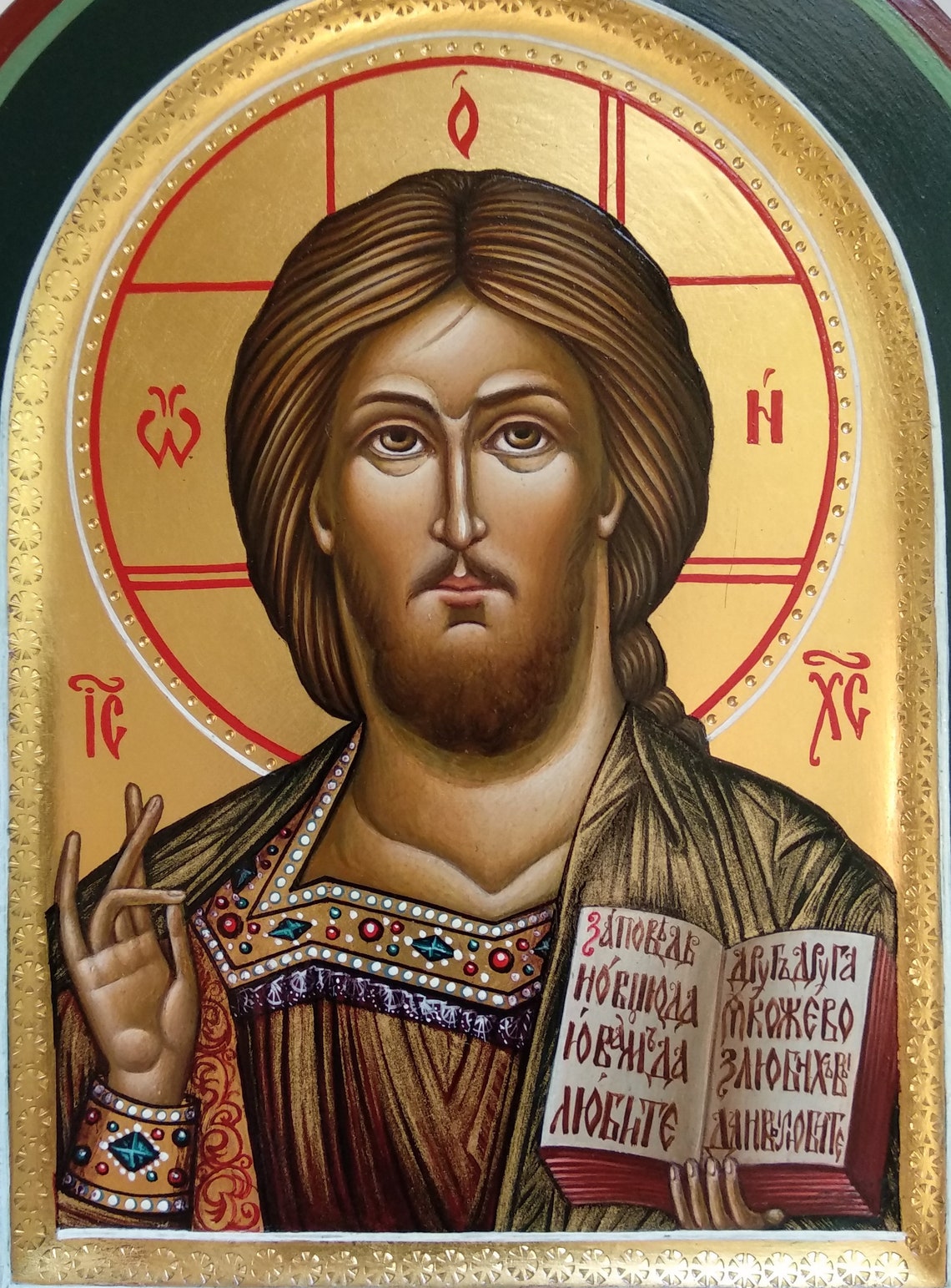 Orthodox Icon of Jesus Christ, Hand Painted, Greek Icon, Byzantine Art ...