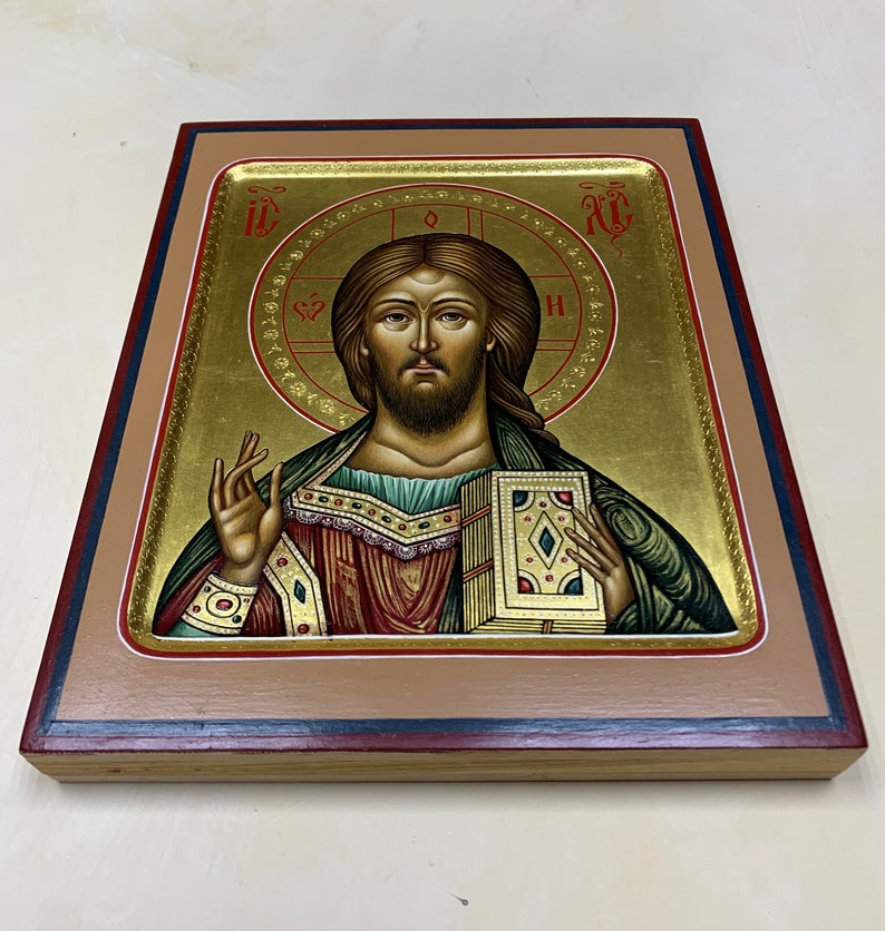 Orthodox Icon of Jesus Christ, Greek Icon, Byzantine Art, Hand Painted ...