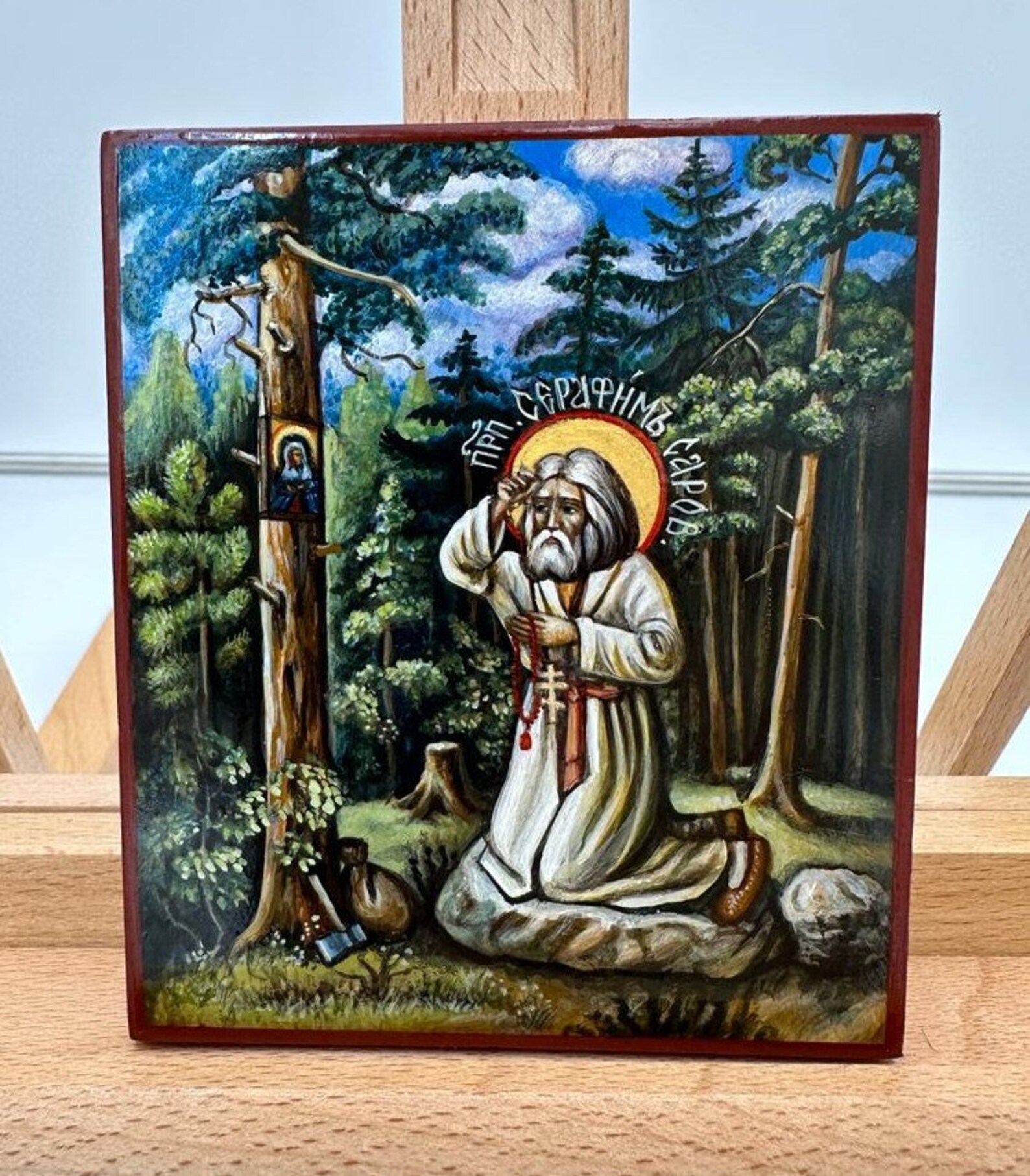 Orthodox Icon of the Venerable Seraphim of Sarovskiy, Greek Icon ...