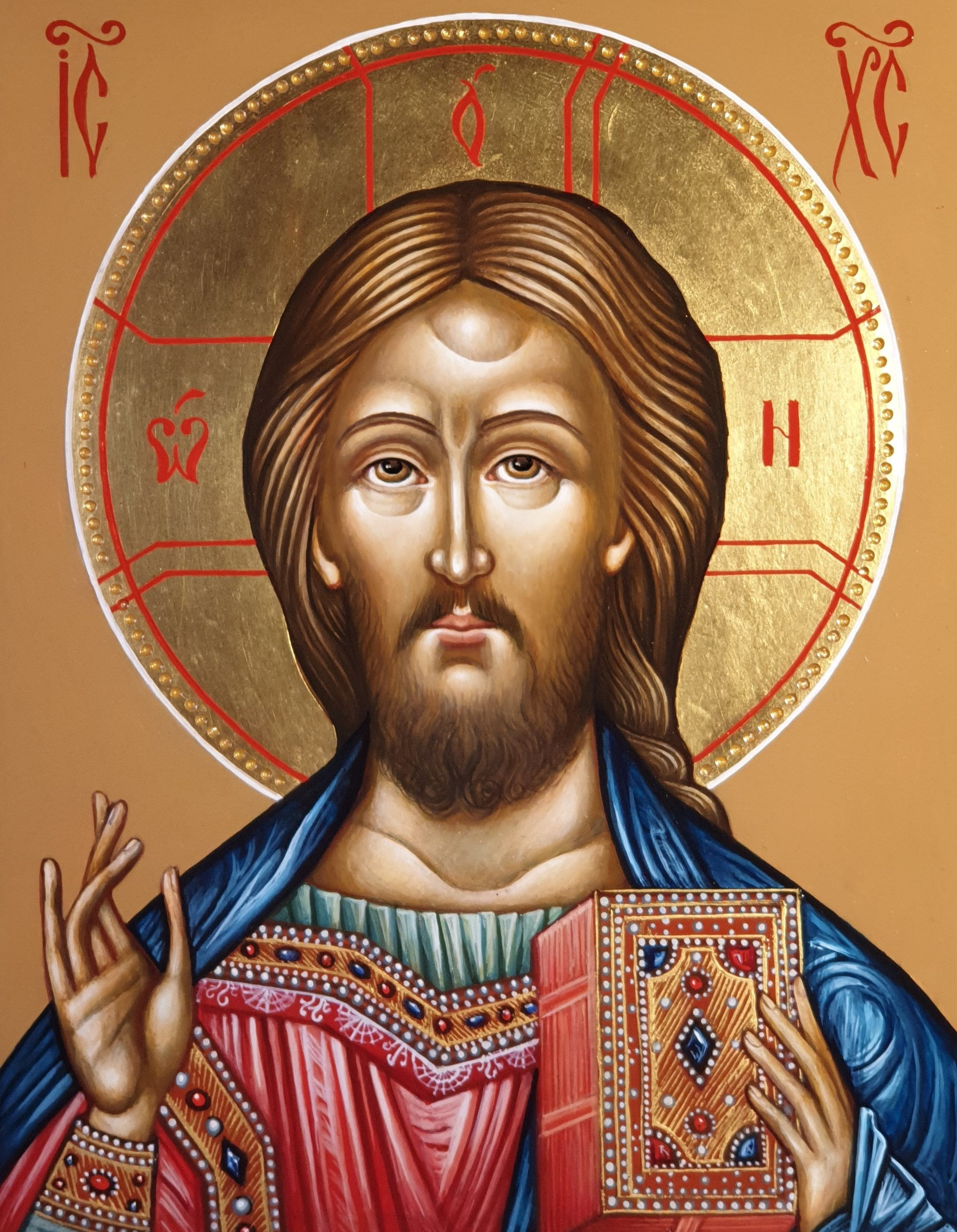 Orthodox Icon of Jesus Christ, Hand Painted, Greek Icon, Byzantine Art ...