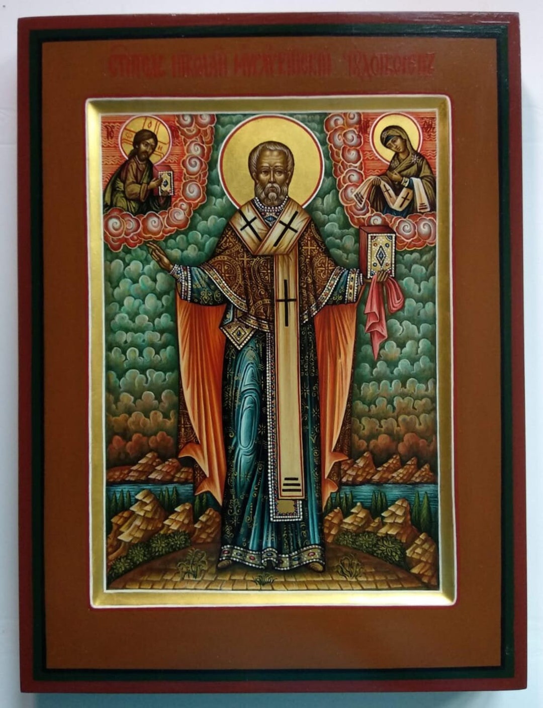 Orthodox Icon of Saint Nicholas the Wonderworker, Hand Painted, Greek ...
