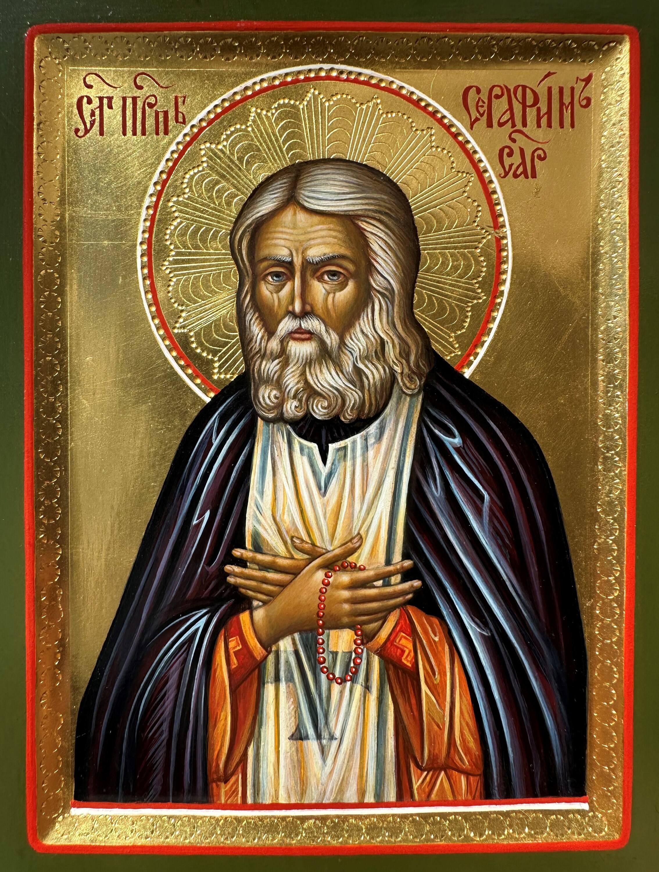 Orthodox Icon Holy Reverend Seraphim of Sarov , Greek Icon, Byzantine ...