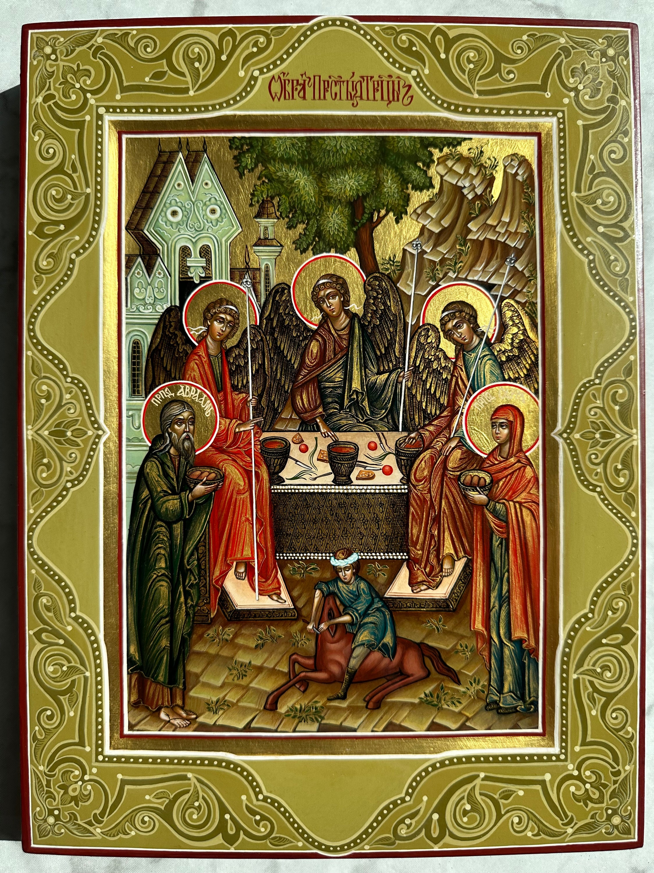 Orthodox Icon of Trinity Visiting Abraham and Sarah , Greek Icon ...