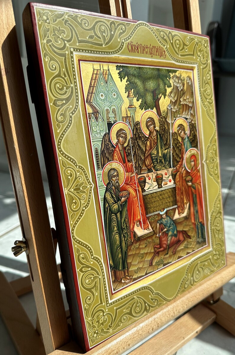 Orthodox Icon of Trinity Visiting Abraham and Sarah , Greek Icon ...