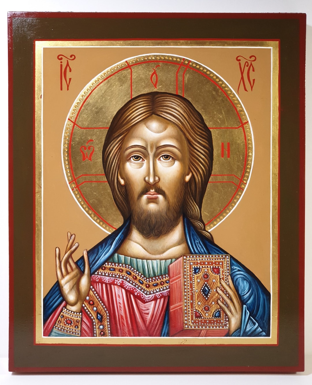 Orthodox Icon of Jesus Christ, Hand Painted, Greek Icon, Byzantine Art ...