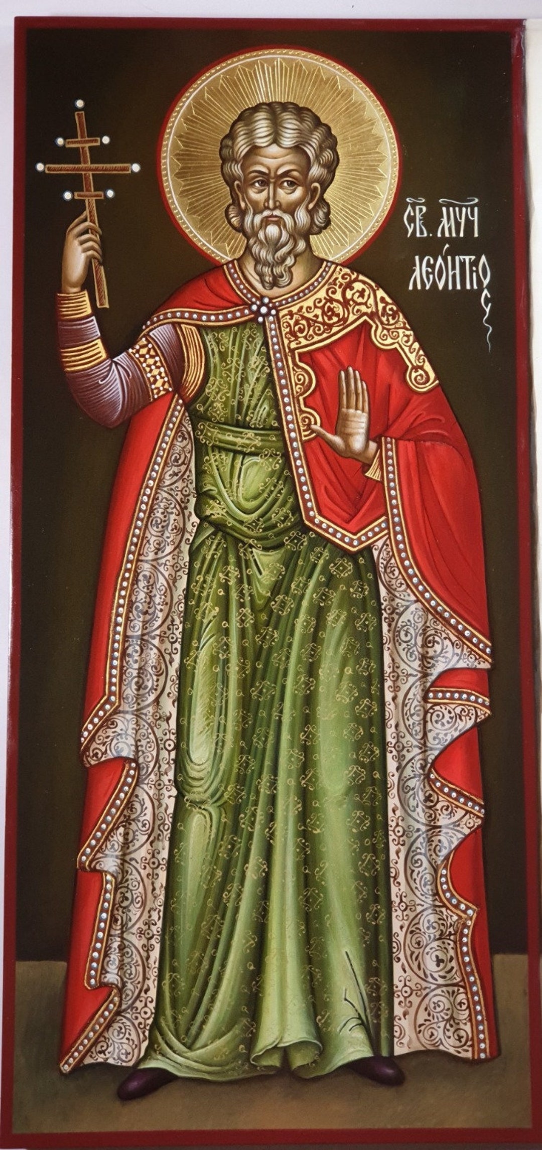 Orthodox Measuring Icon of Martyr Leontius, Hand Painted, Greek Icon ...