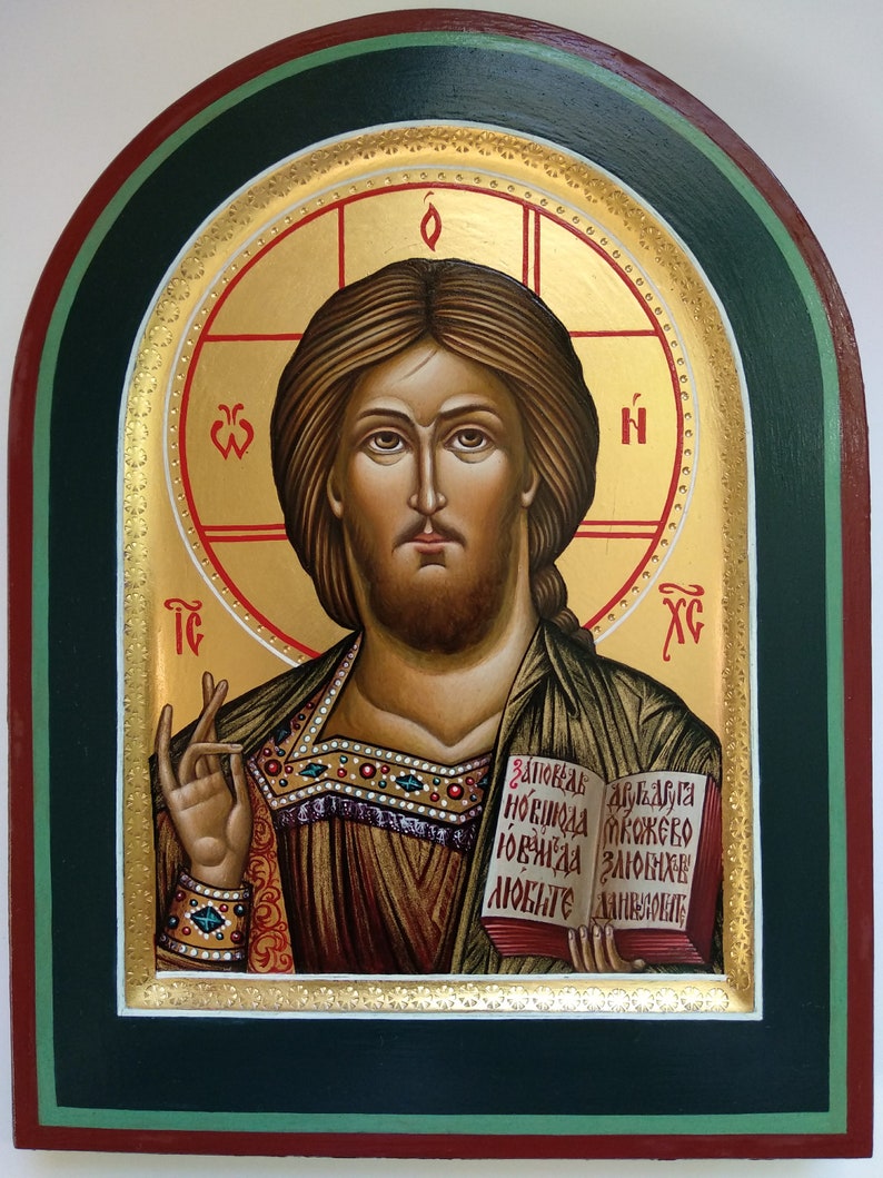 Orthodox Icon of Jesus Christ, Hand Painted, Greek Icon, Byzantine Art ...