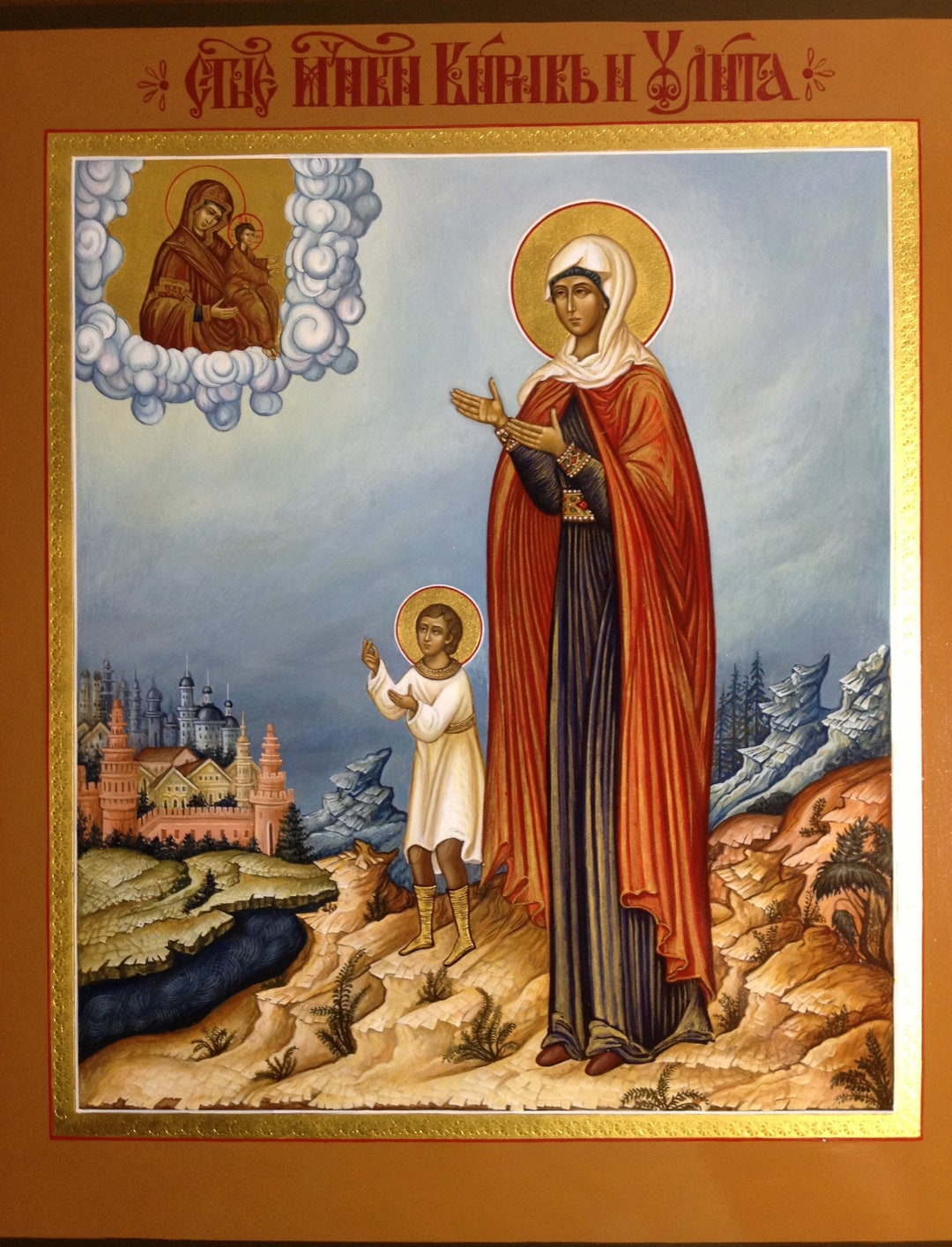 Orthodox Icon Holy Martyrs Kirik and Julitta, Hand Painted, Greek Icon ...