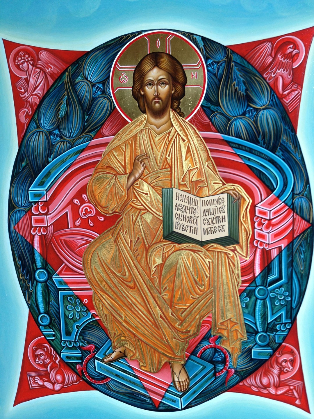 Orthodox Icon of Jesus Christ, Savior in the Force, Hand Painted, Greek ...