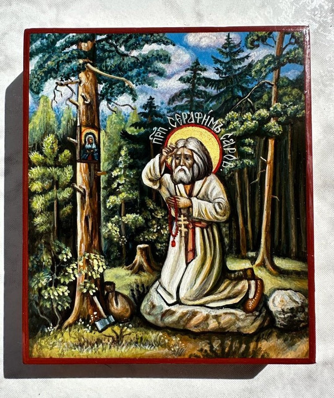 Orthodox Icon of the Venerable Seraphim of Sarovskiy, Greek Icon ...