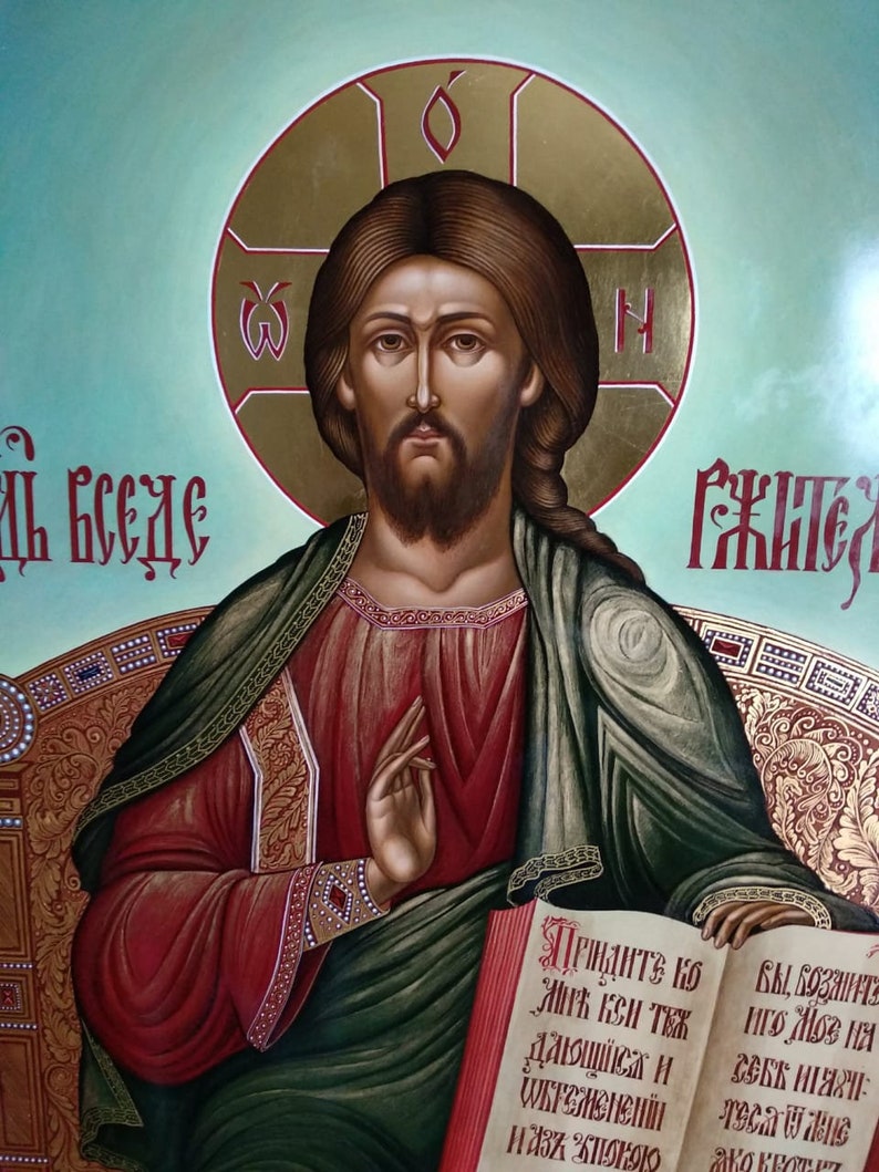 Orthodox Icon of Jesus Christ, Hand Painted, Greek Icon, Byzantine Art ...