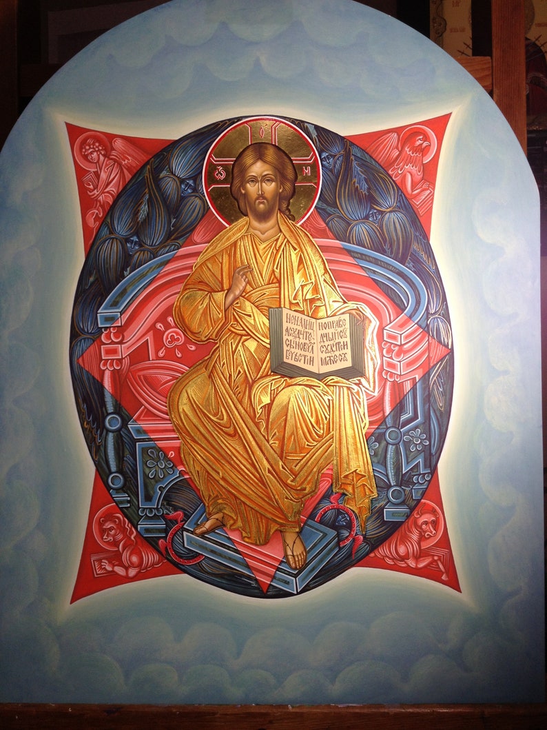 Orthodox Icon of Jesus Christ, Savior in the Force, Hand Painted, Greek ...